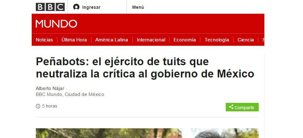 'Peñabots' contra el hashtag #EnDefensadeAristegui: BBC | Aristegui ...