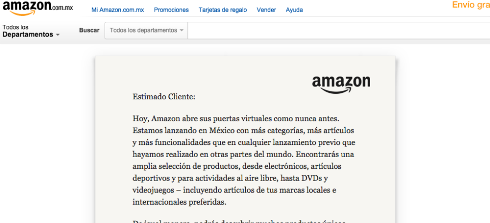 Amazon abre sitio en español, en México | Aristegui Noticias